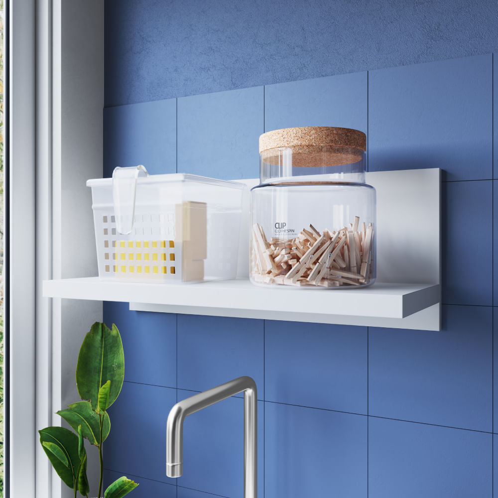 Prateleira para Lavaderia 54 cm - Branco - CasaTema