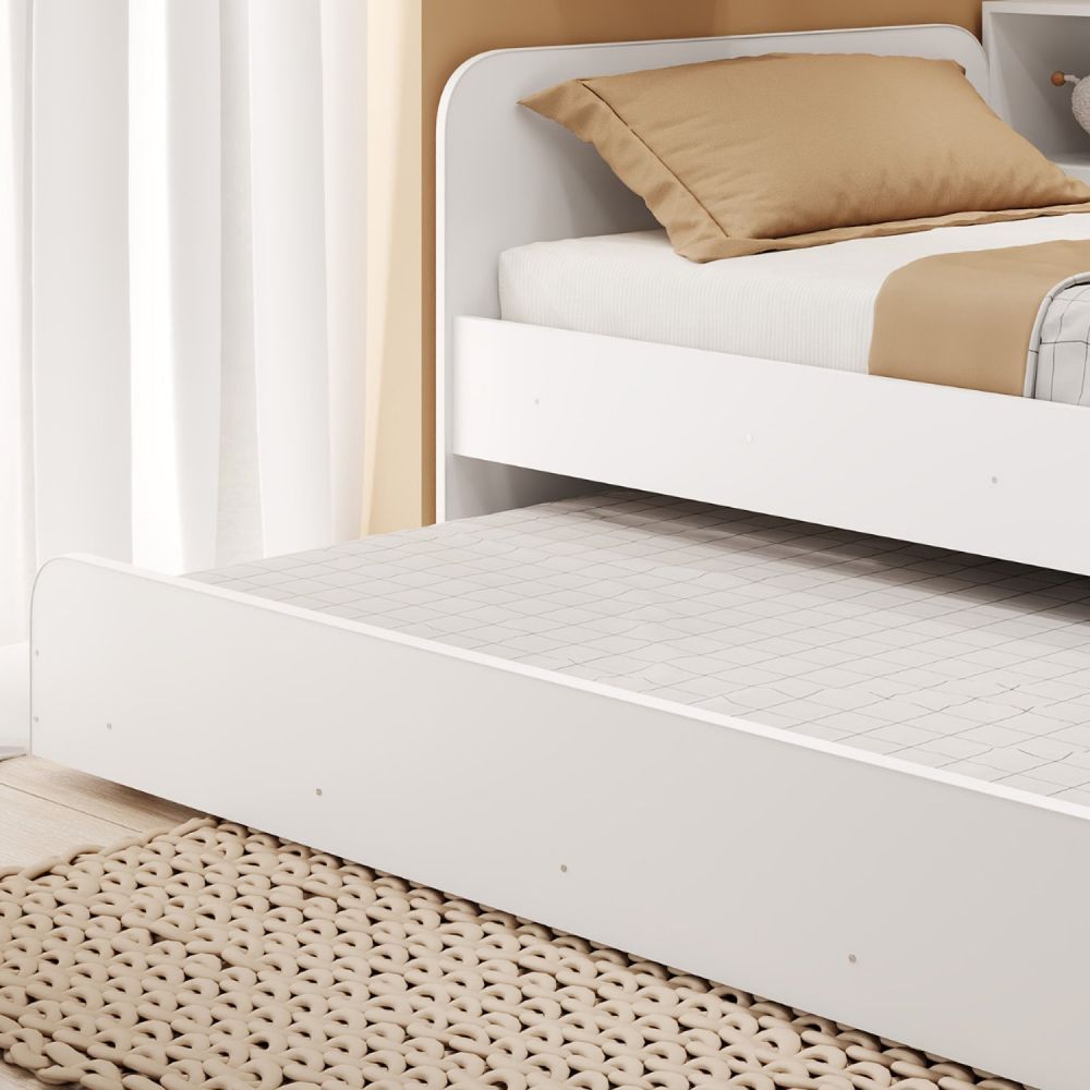 Bicama Infantil com Modulo Lateral Caracol Branco - CasaTema