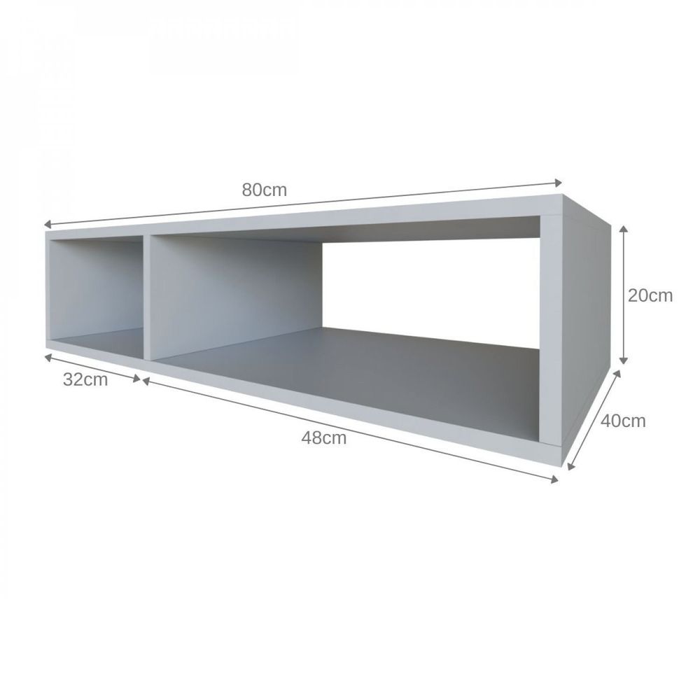 Nicho para Quarto Infantil 80cm Cinza Cristal - CasaTema